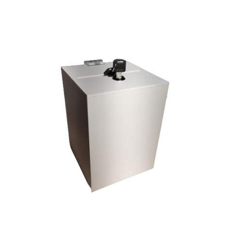Urna donatii, PVC, dimensiuni 20 x 15 cm, alba